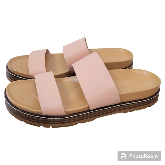 Madewell | Shoes | Madewell The Charley Double Strap Slide Sandals In Dusty Blush Size 8 | Poshmark